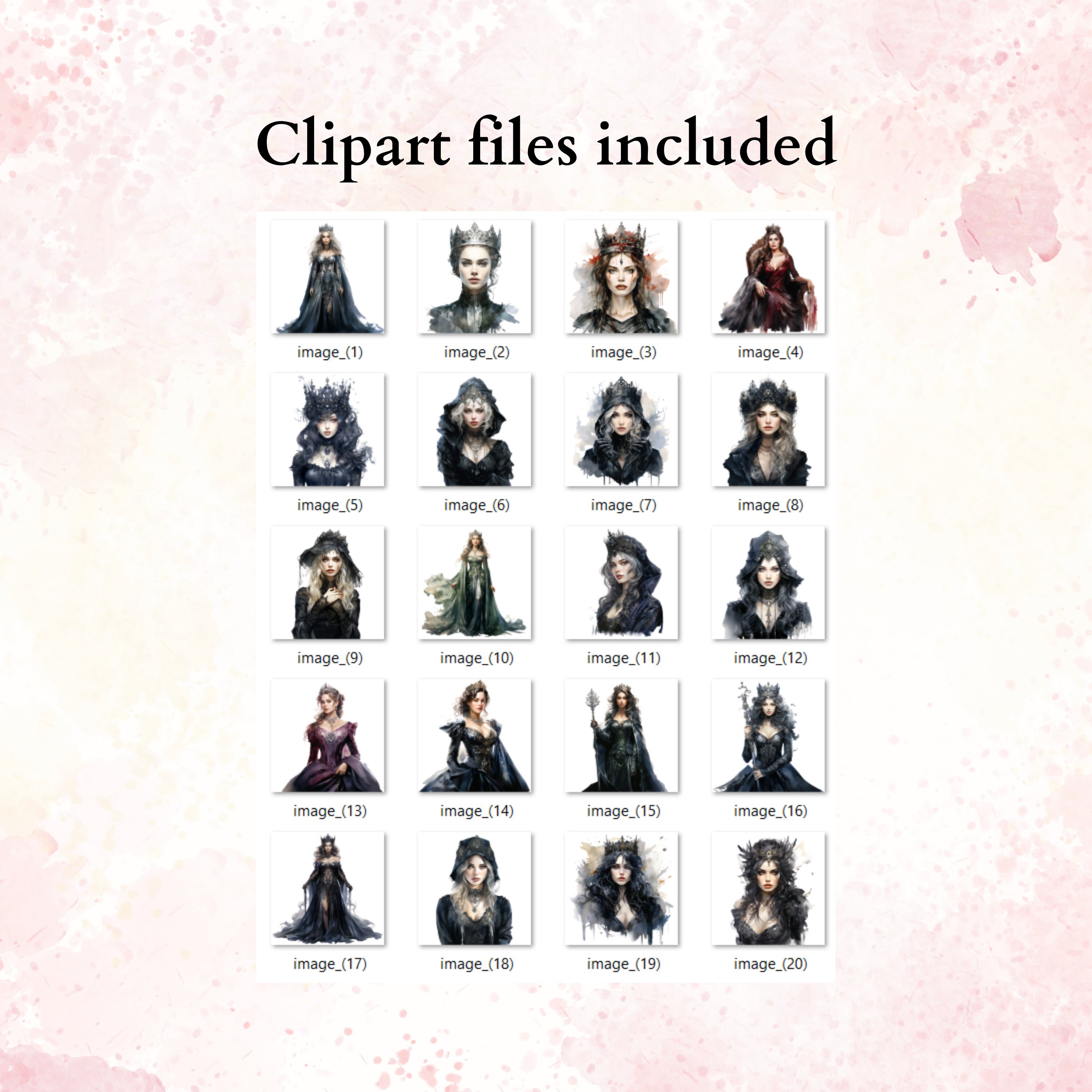 Gothic Queen Clipart, Flawless Lady, Queen Clipart, Diva Glamour ...