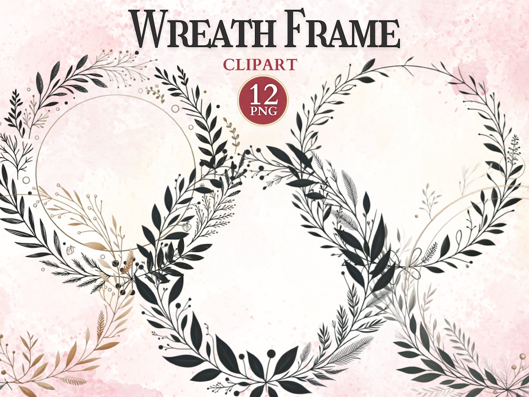 Wreath Frame Clipart, Printable Flower Photo Frames Png, Picture ...