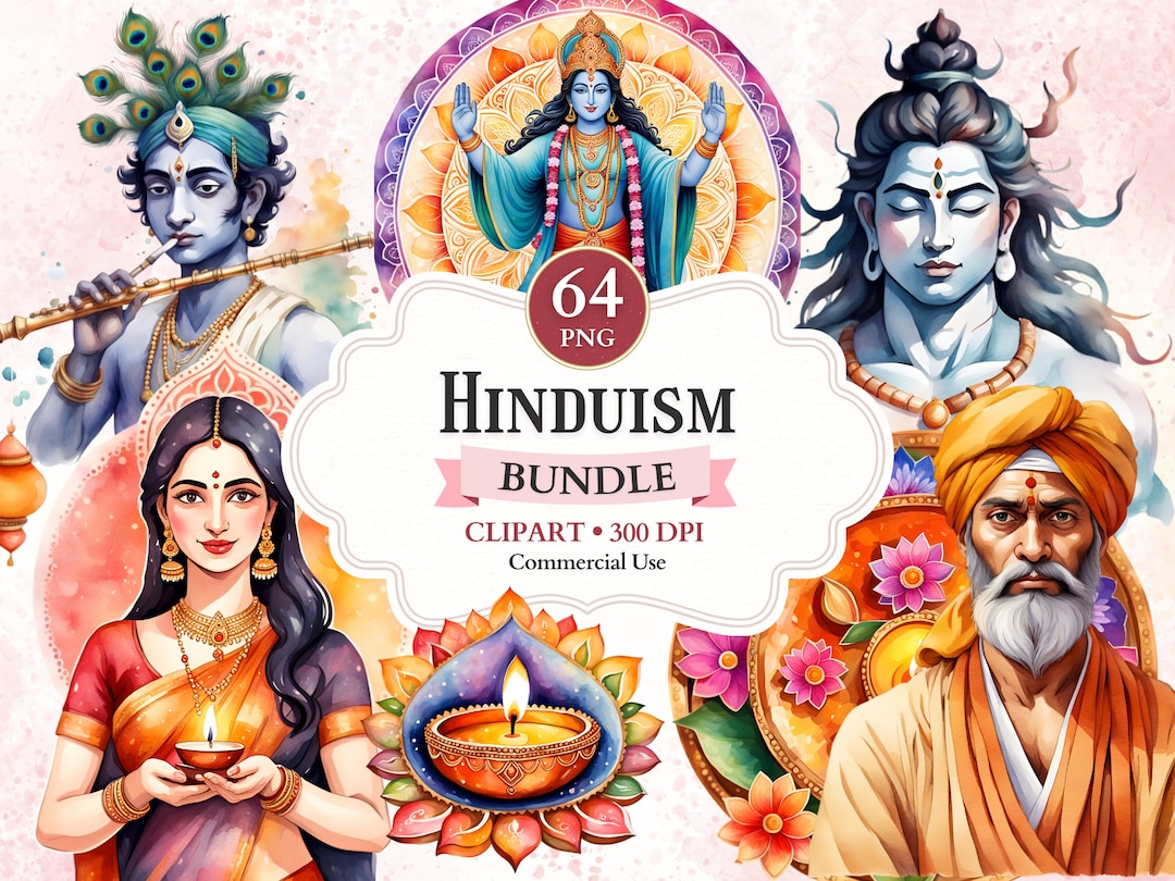Hinduism Clipart Bundle, Happy Diwali, Hindu Deity, Indian Goddess ...