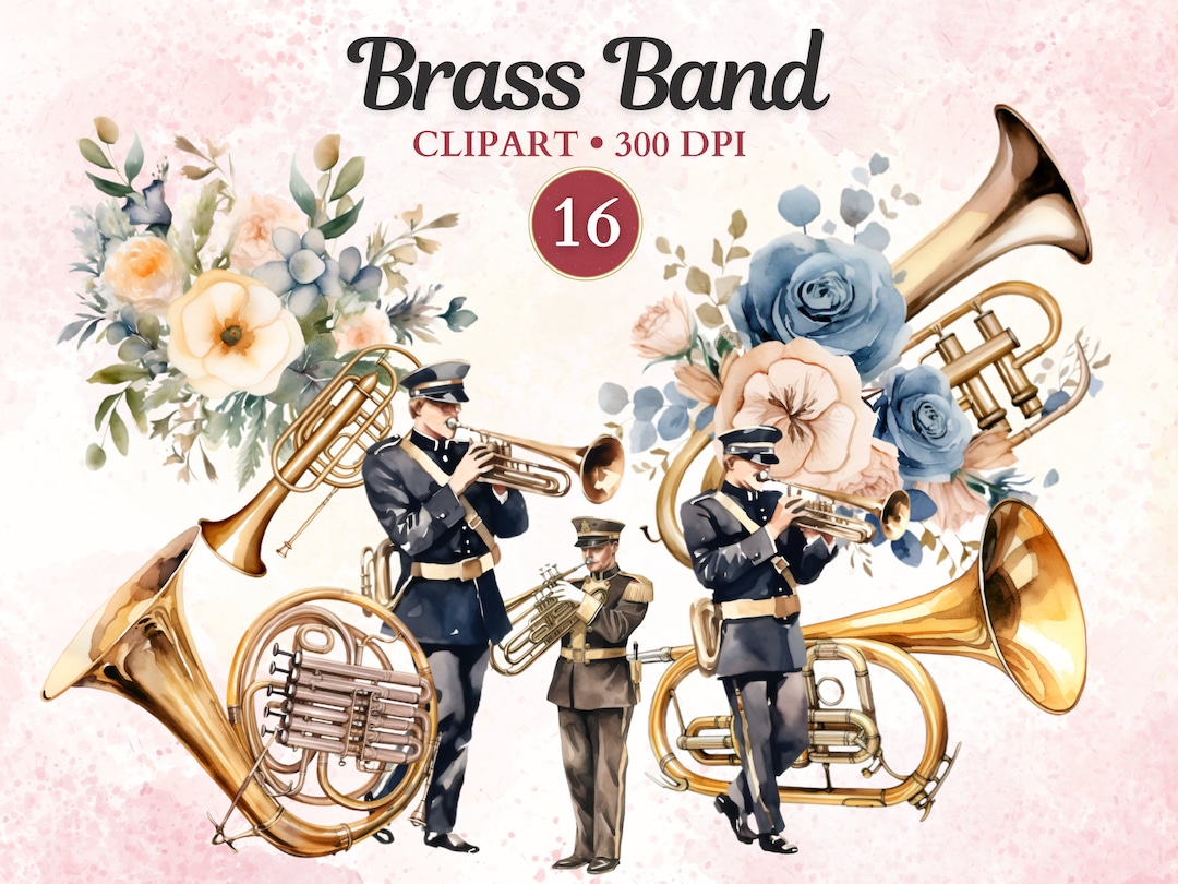 Brass Band Clipart, Brass Band Png, Wind Instrument, Brass Instrument ...