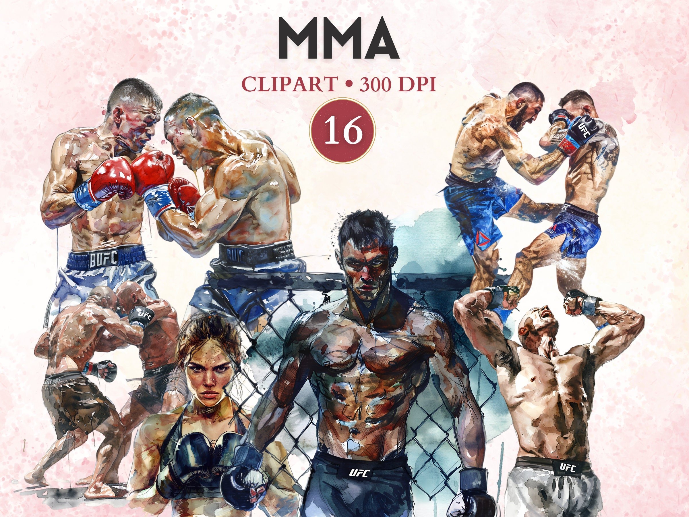 MMA Clipart, MMA Fighter Png, Mixed Martial Arts, Figthing Clipart ...