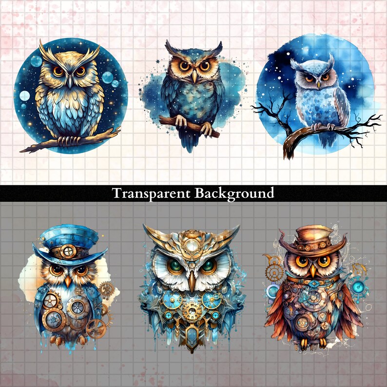 Magic Owls Clipart Bundle, Celestial Owl, Wiccan Sublimation, Fairytale ...