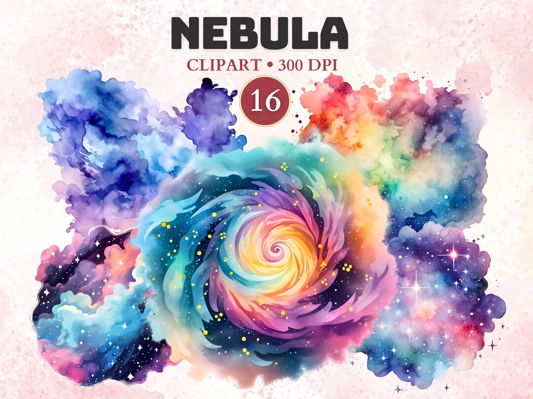 Nebula Clipart, Watercolor, Space Clipart, Galaxy, Universe, Png, Outer ...