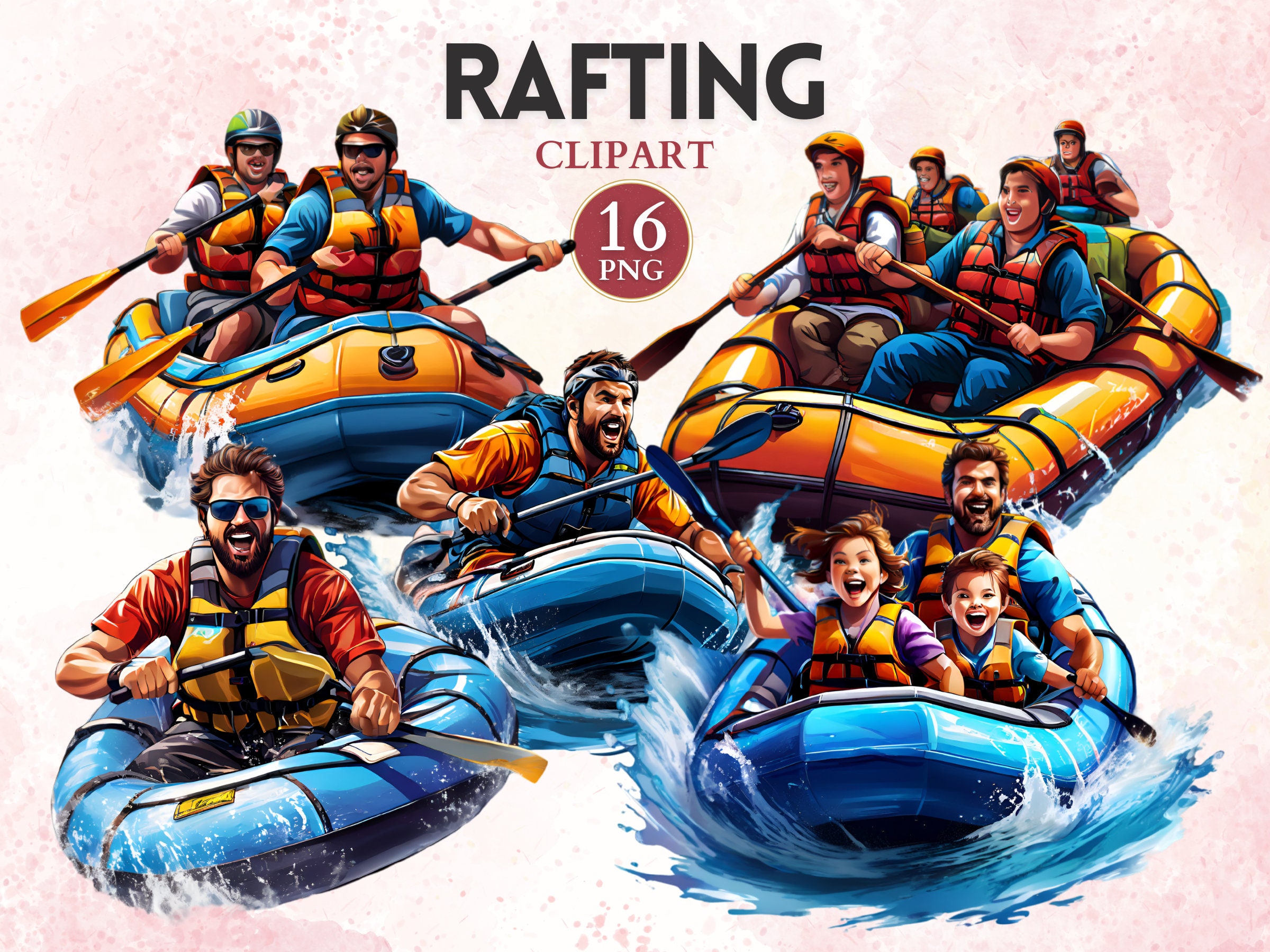 Rafting Clipart, Rafting Png, Water Sport, Summertime Clipart, Vacation ...