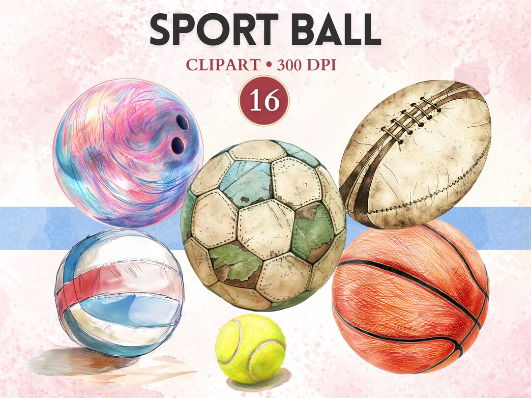 Sport Ball Clipart, Soccer Ball, Basketball, Baseball, Tennis, Football ...