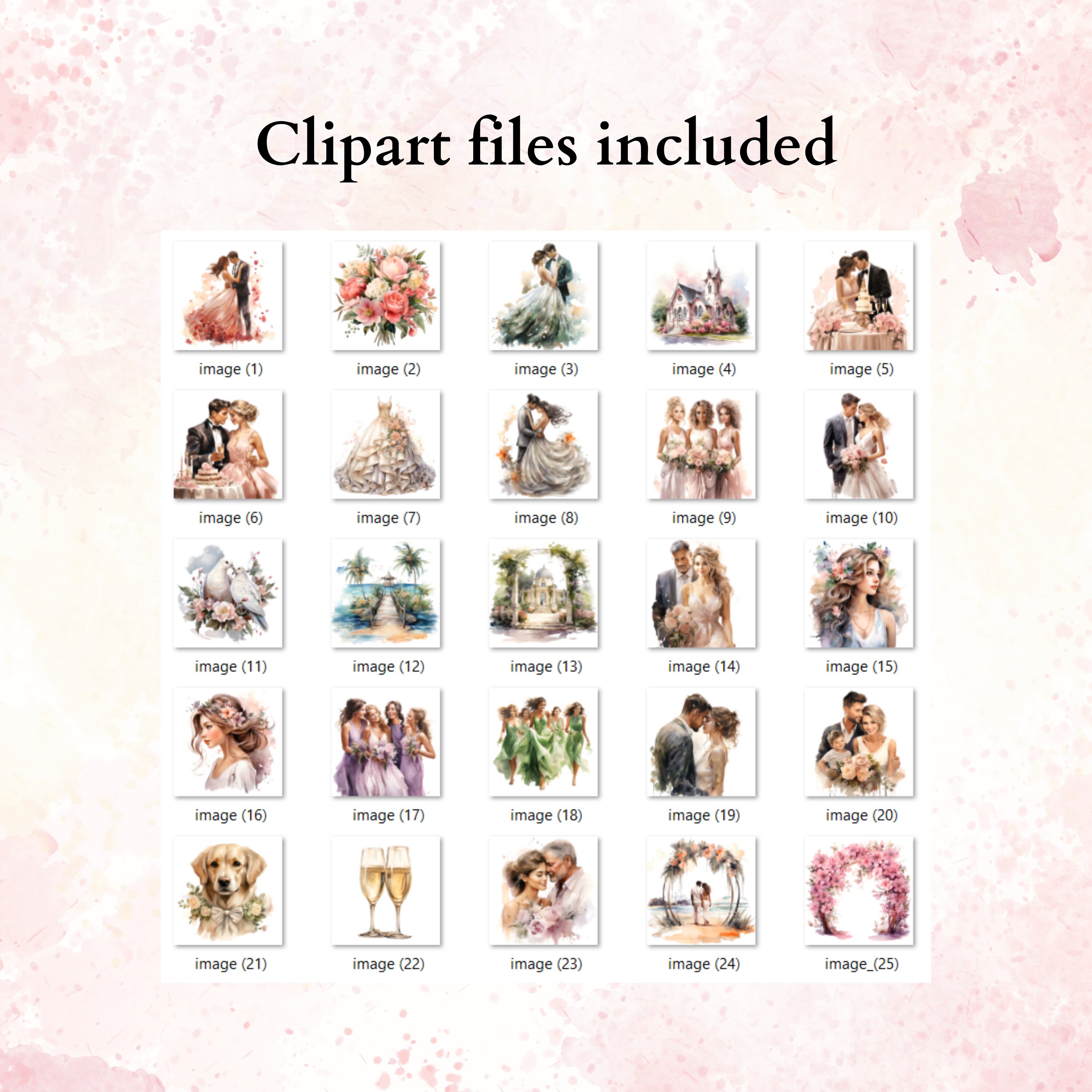 Wedding Day Clipart Bundle Wedding Set Clipart Romantic - Etsy