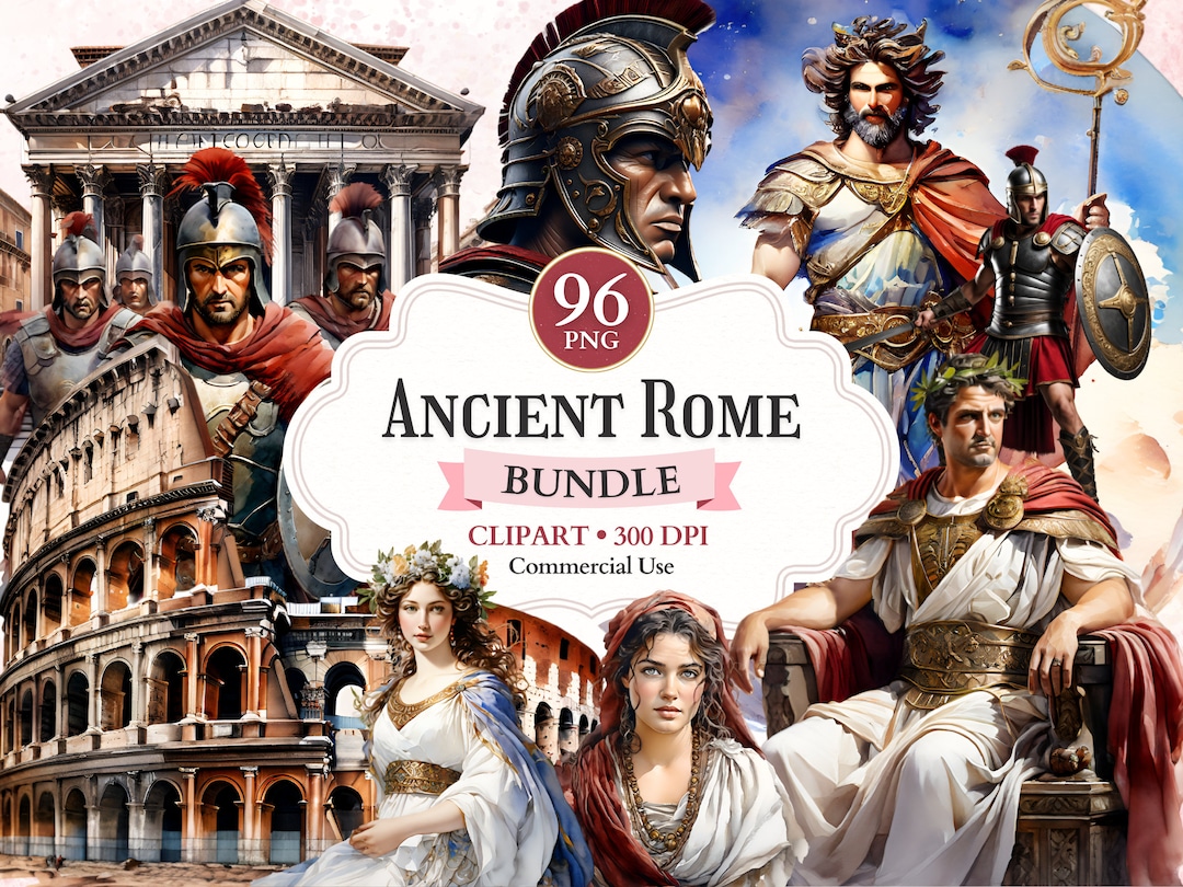 Ancient Rome Clipart Bundle, Roman Clipart, Colosseum Png, Roman ...