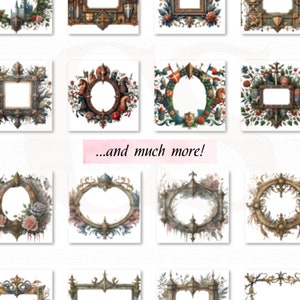 Medieval Frames Clipart Bundle, Antique Printable Frame Png to Ornate ...