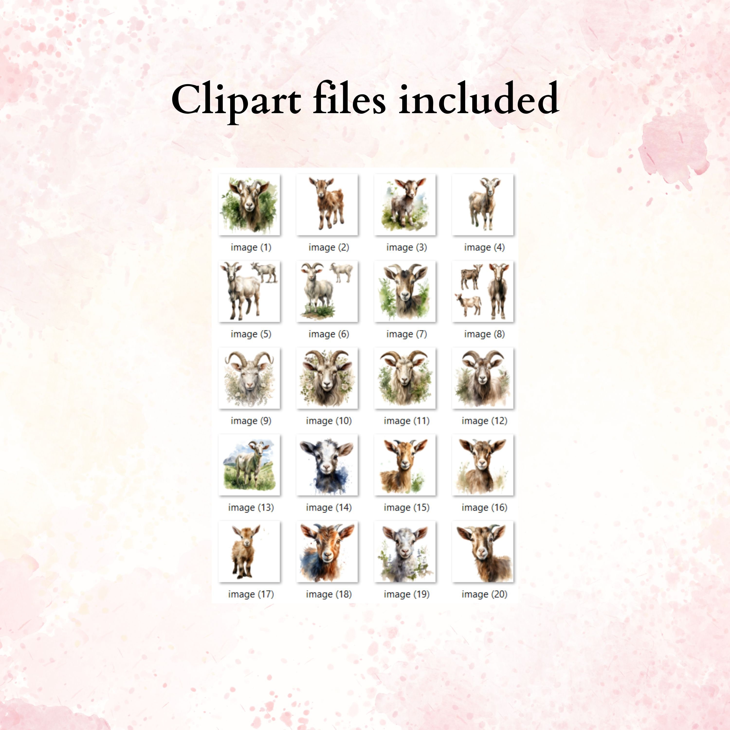 Goat Clipart, Watercolor, Goat Png, Goat Vector, Farm Animal Clipart ...