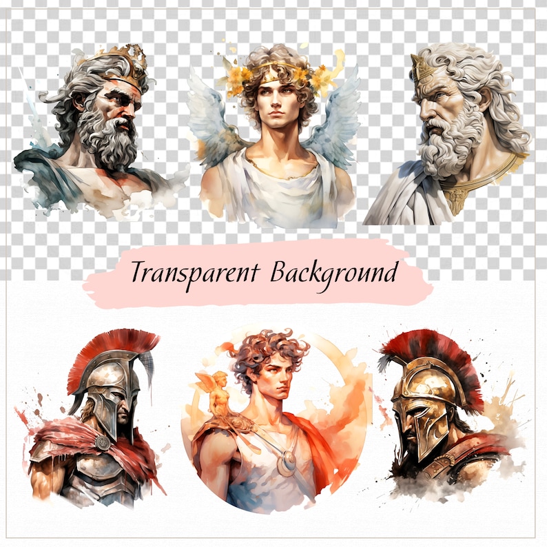 Greek Gods Clipart Bundle, Whimsical Wonder, Mythology Clipart, Greek ...
