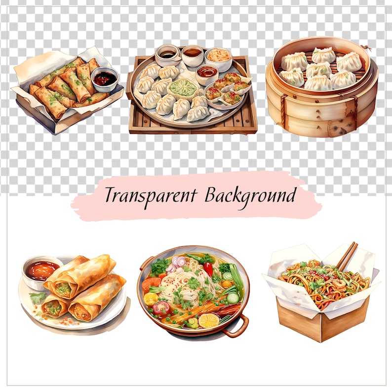 Chinese Food Clipart Bundle, China Clipart, Asian Cuisine, Asian Food ...