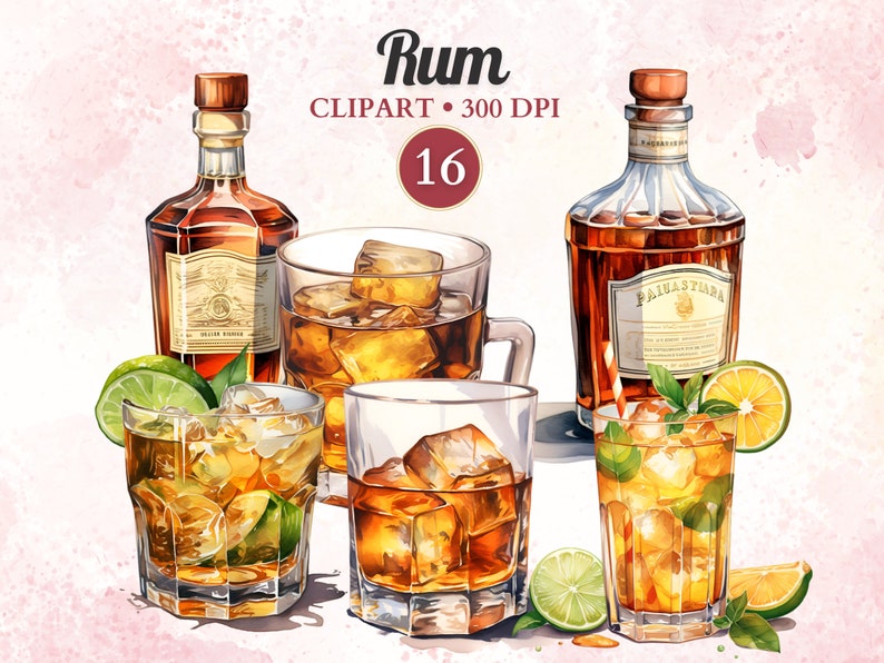 Rum Clipart Rum Png Rum Glass Cocktail Clipart Cocktail - Etsy