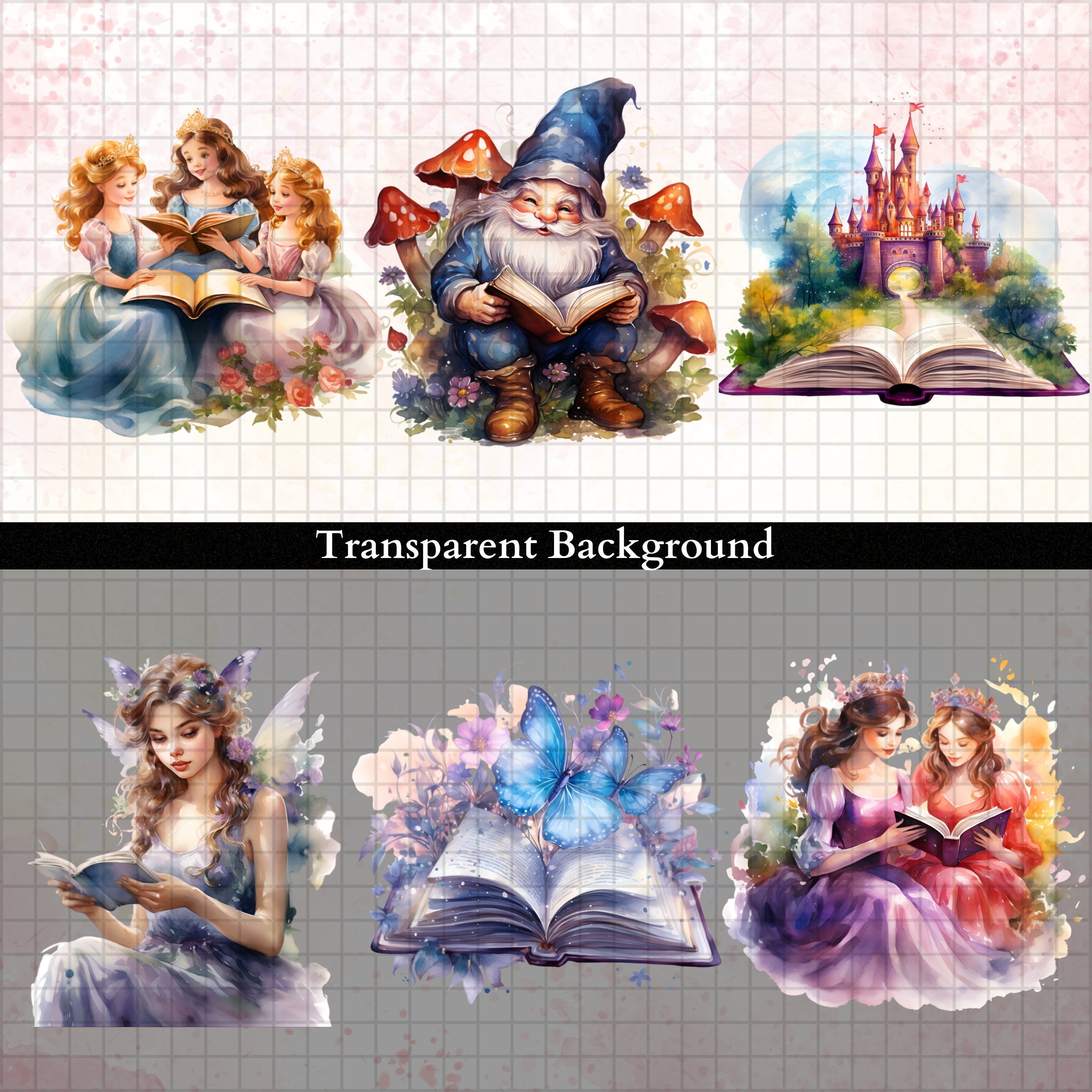 Fairytale Book Clipart, Book Lover, Mystical Books, Mythical Creatures ...