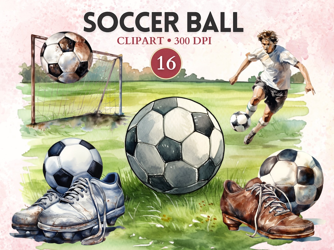 Soccer Ball Clipart, Soccer Ball Png, Watercolor Football, Football ...