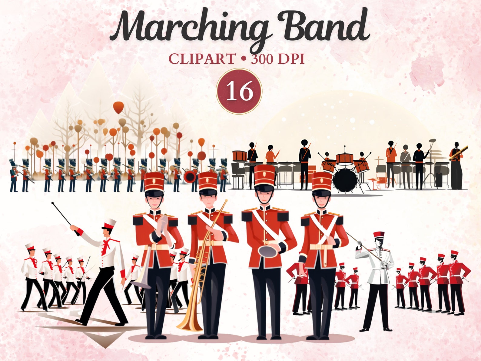 Marching Band Clipart, Band Png, Wind Instrument, Brass Instrument ...