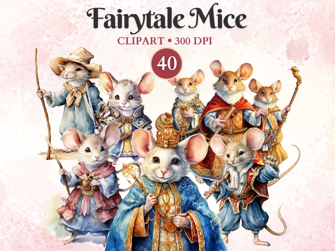 Fairytale Mice Clipart Mouse Clipart Watercolor Png Fairy - Etsy