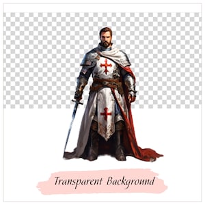 Knight Templar Clipart, Medieval Knight, Sword Clipart, Armor, Medieval ...
