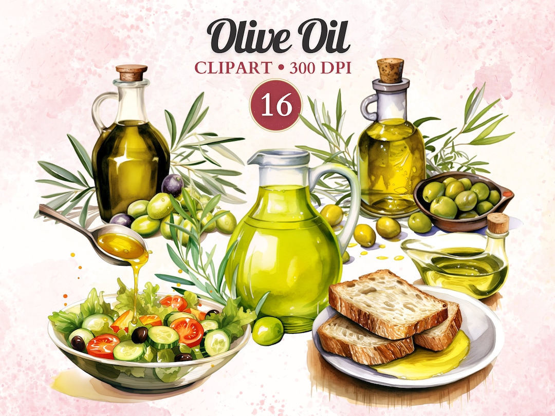 Olive Oil Clipart, Olive Clipart, Oil Bottle, Olive Branch, Condiment ...