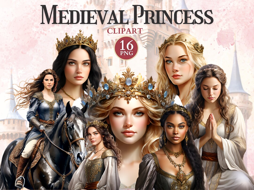 Princess Clipart, Medieval Princess, Medieval Image, Royal Png, Middle ...