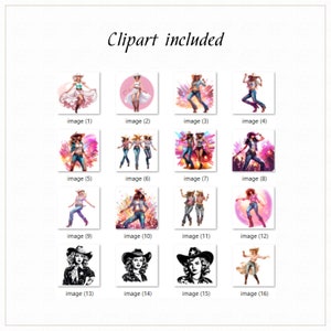 Disco Cowgirl Clipart, Cowgirl Party, Disco Dancer Silhouette, Disco ...