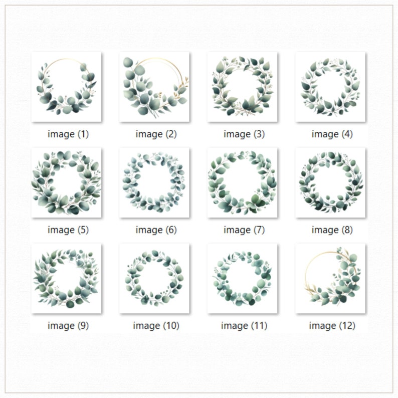 Eucalyptus Frame Clipart, Leaves Border Clipart, Printable Photo Frame ...