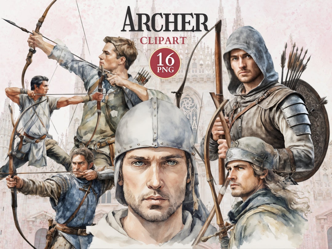 Archer Clipart, Medieval Archer, Archery Clipart, Medieval Image, Arrow ...