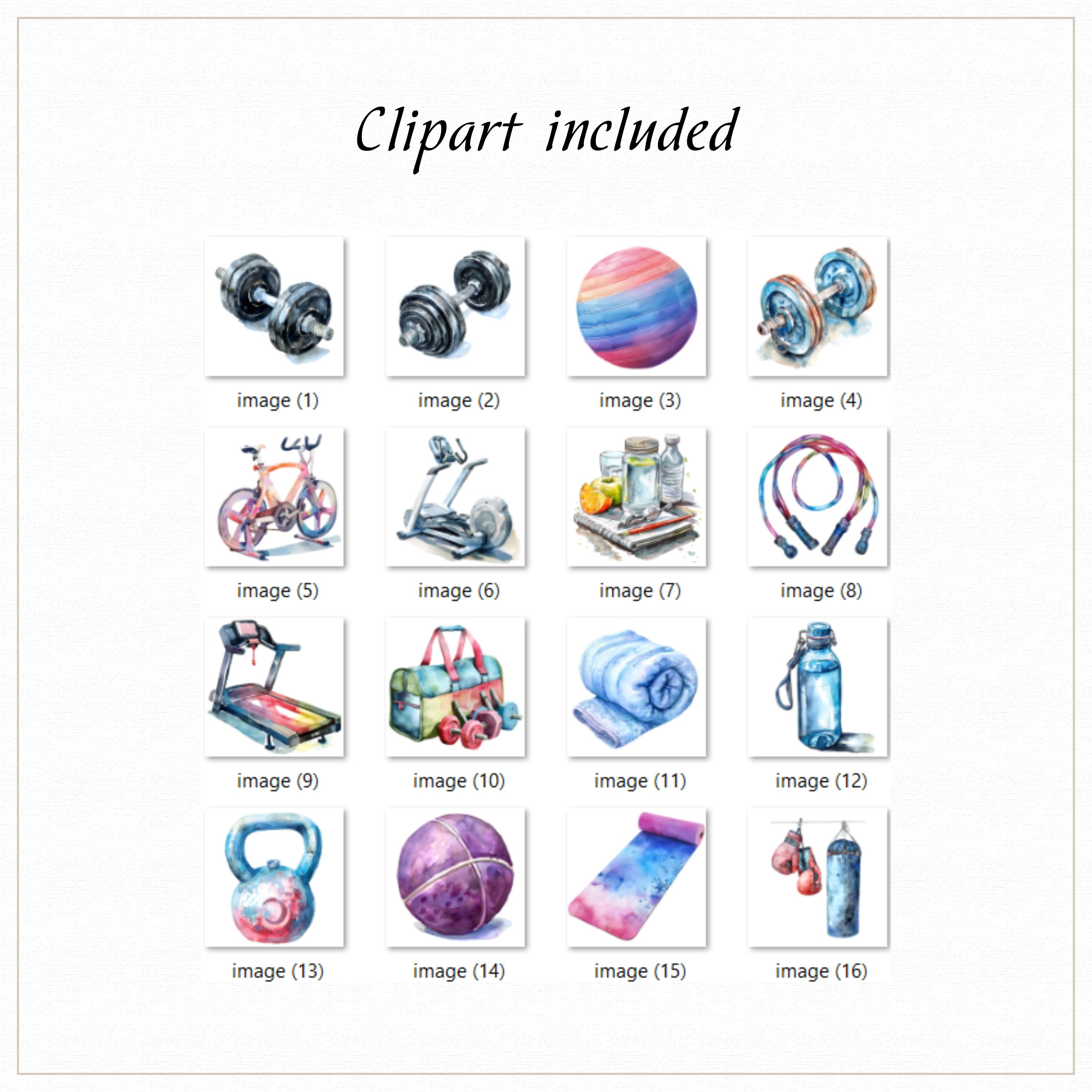 Fitness Supplies Clipart, Gym Png, Gym Equipment, Exercise Png, Workout ...