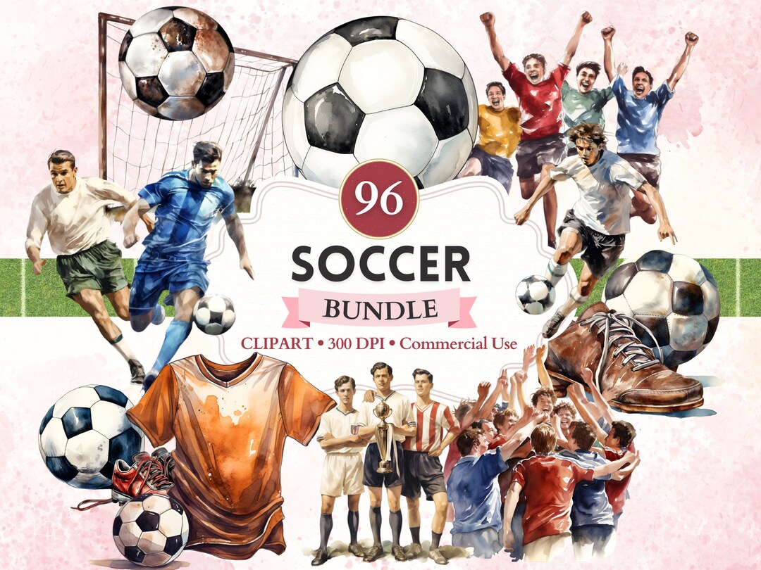 Soccer Clipart Bundle, Soccer Png, Football Clipart, Football Vector ...