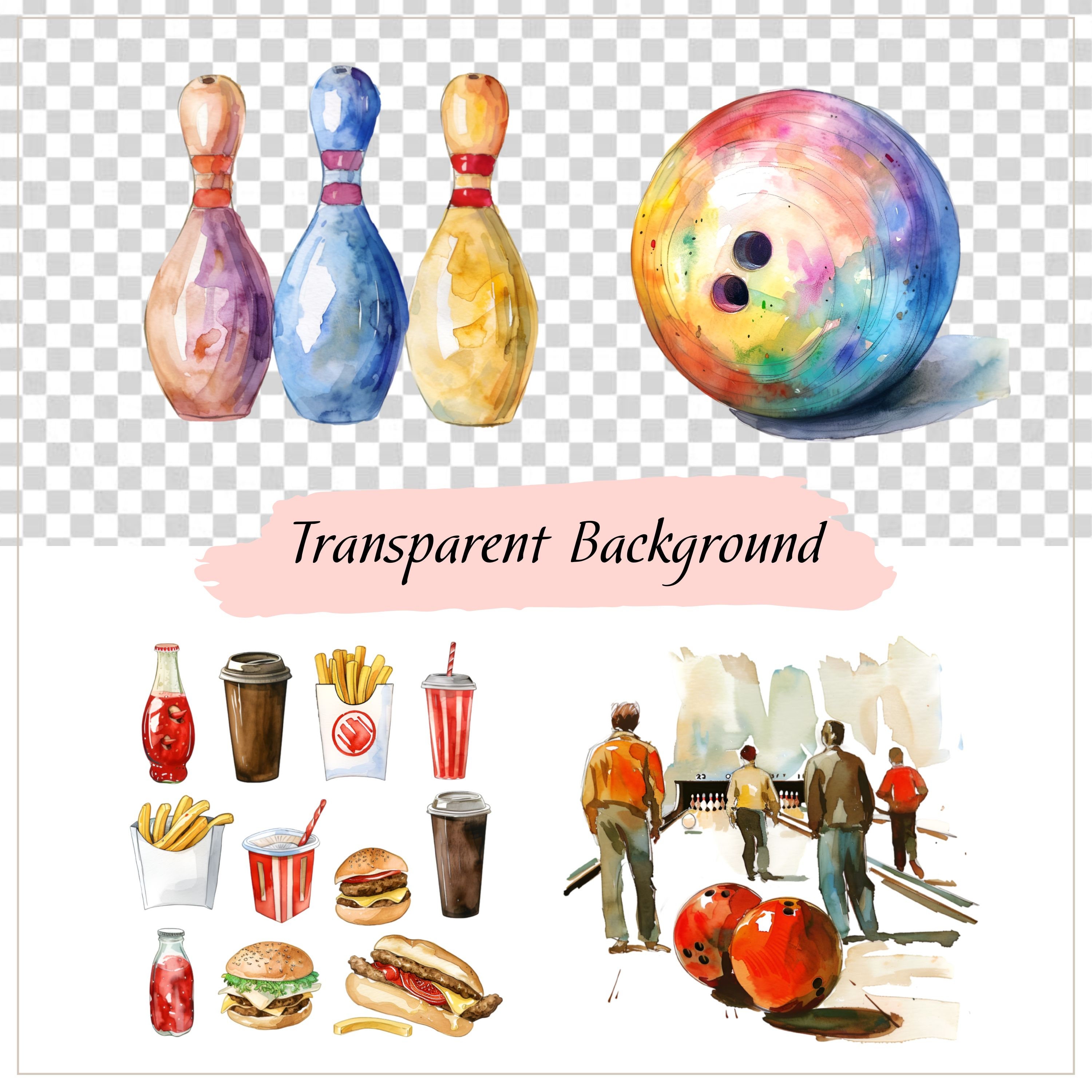 Bowling Clipart, Bowling Png, Bowling Ball, Pin, Shoes, Sport Graphics ...