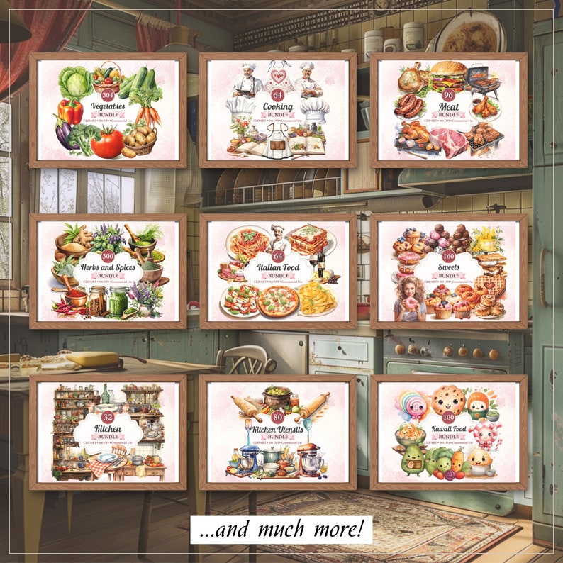 FOOD Bundle, 3.000+ Clipart Png, Unlimited Lifetime Entire Collection ...