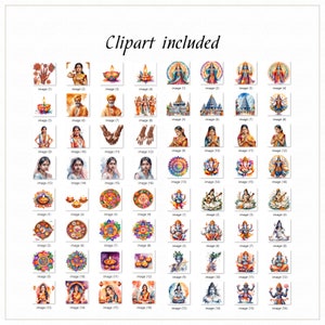 Hinduism Clipart Bundle, Happy Diwali, Hindu Deity, Indian Goddess ...