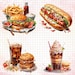 Fast Food Clipart, Watercolor, Junk Food Clipart, Food Png, Hamburger ...