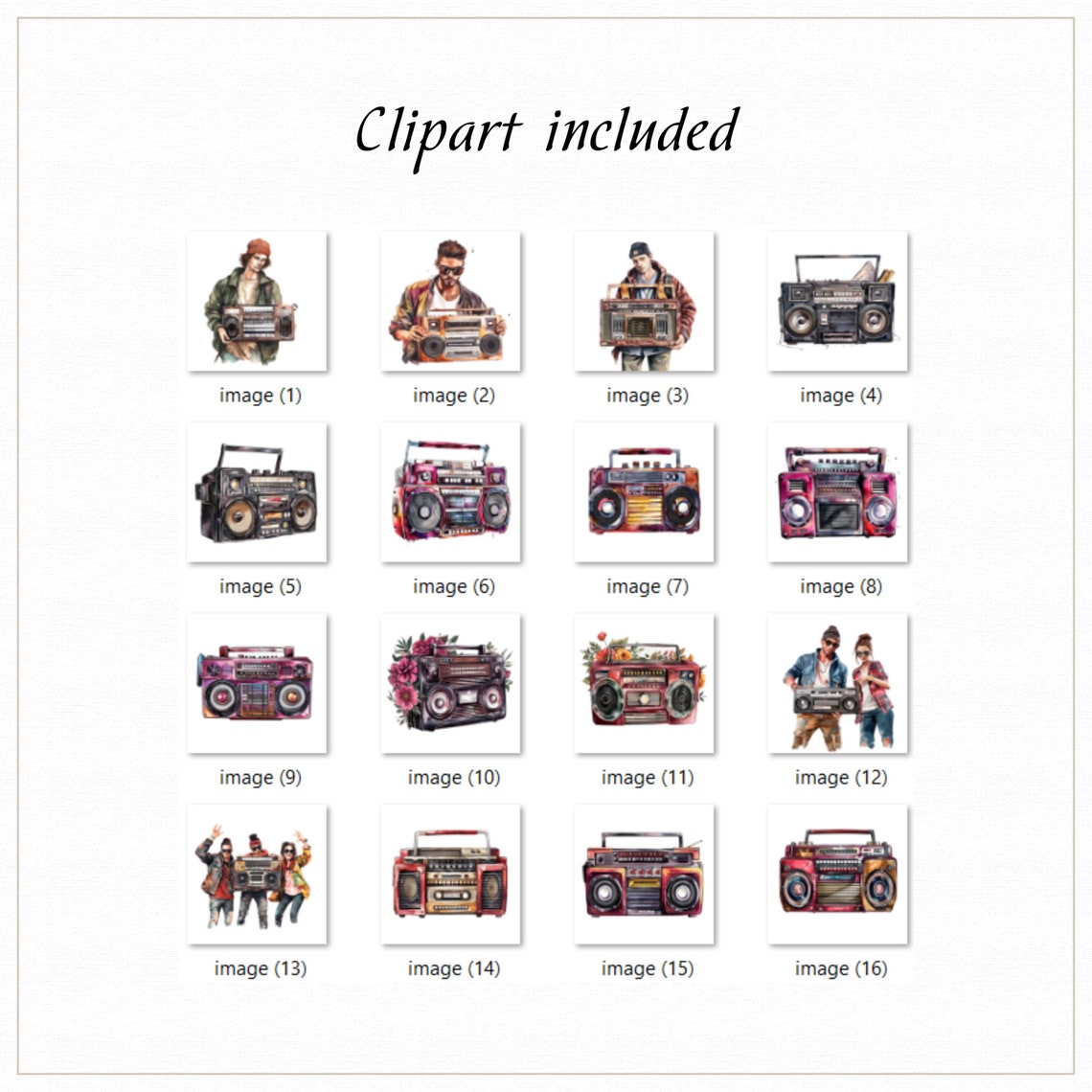 Boombox Clipart, Boombox Png, Radio Png, 80s, 60s Theme Party, Retro ...