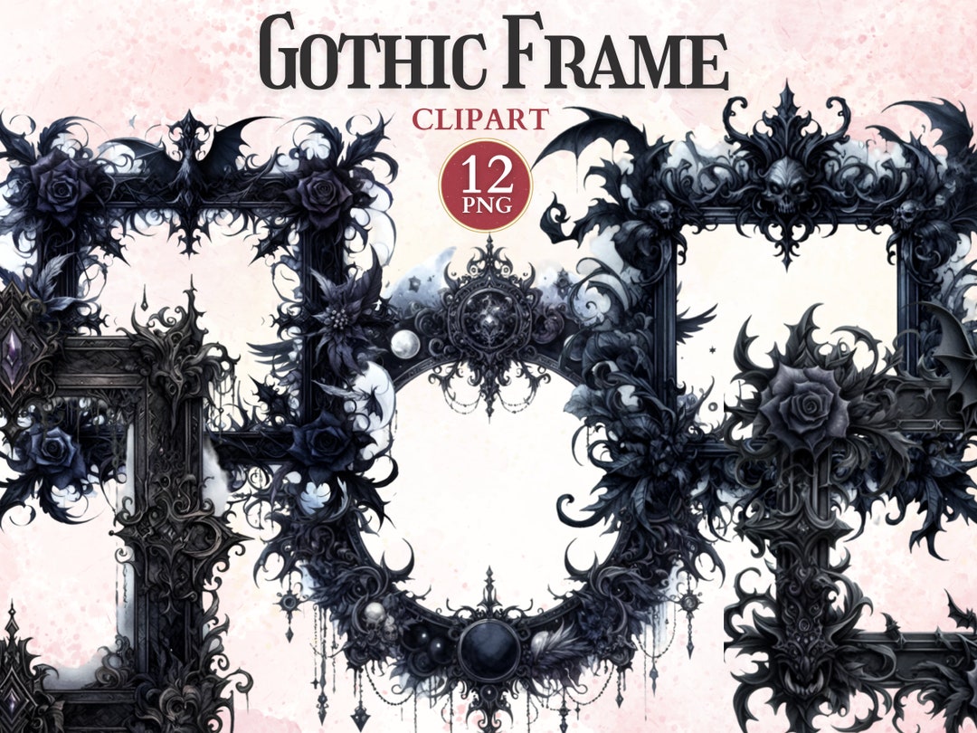 Gothic Frame Clipart, Antique Printable Frames Png to Ornate Picture ...