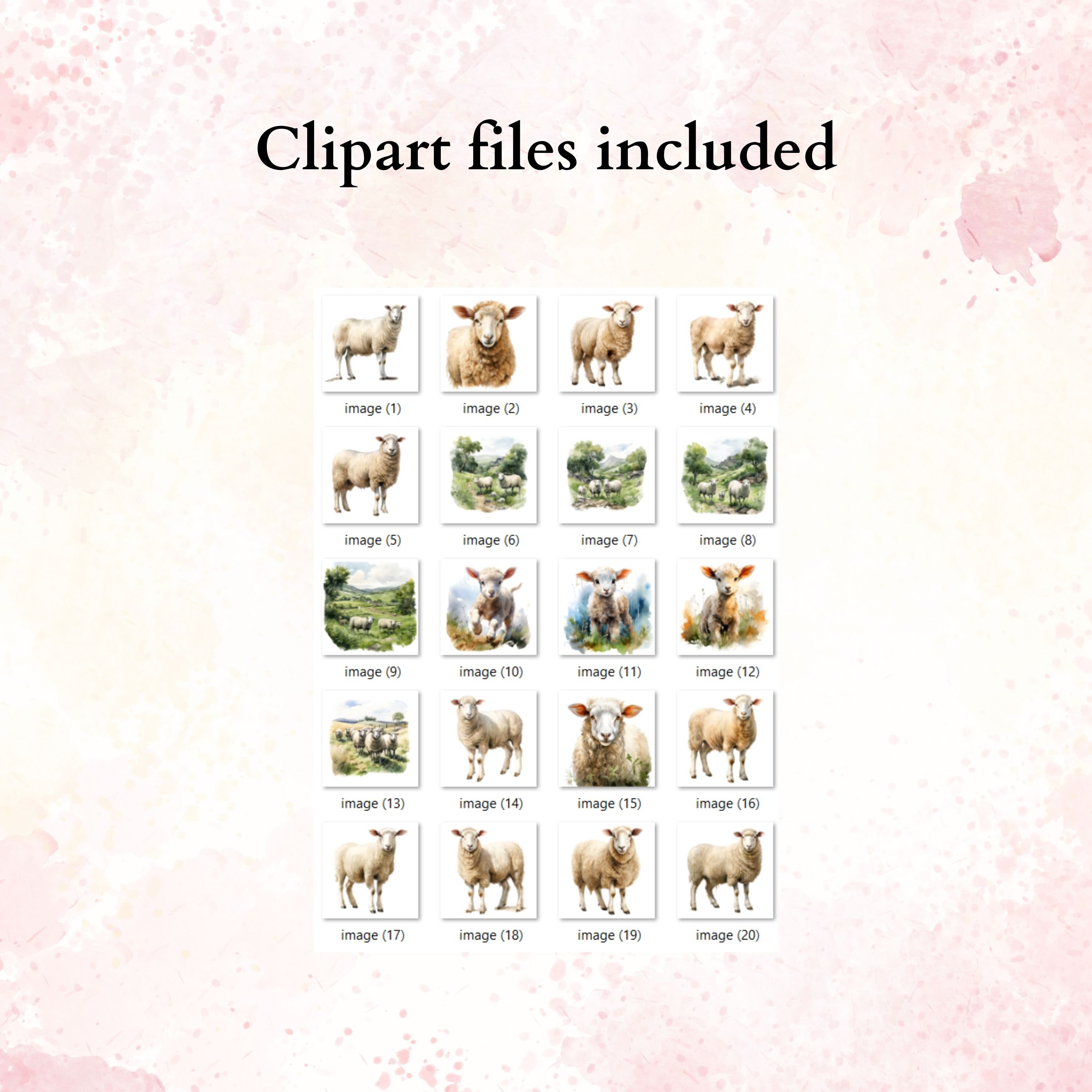 Sheep Clipart, Watercolor, Sheep Png, Sheep Vector, Farm Animal Clipart ...