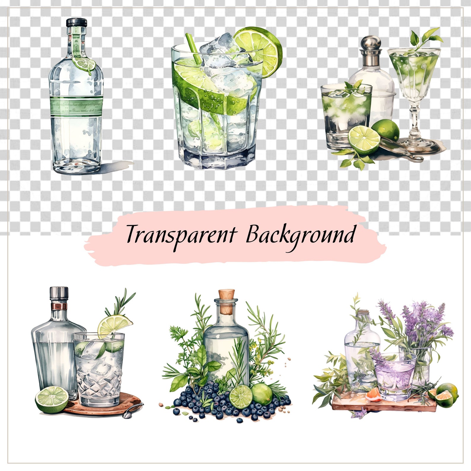 Gin Clipart, Gin Png, Gin and Tonic, Glass, Cocktail Clipart, Cocktail ...
