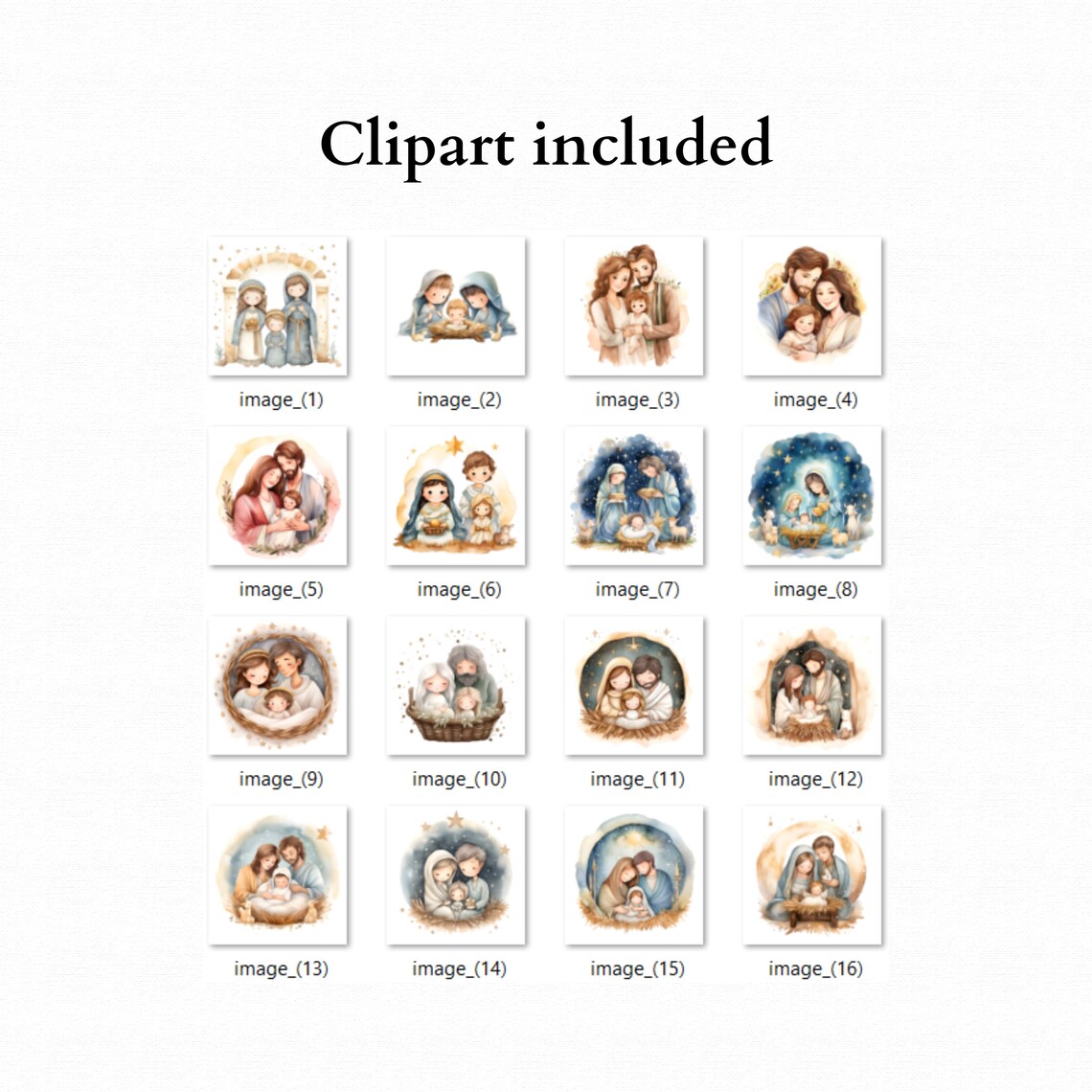Holy Family Clipart, Nativity Scene, Holy Family Icon, Jesus Clipart ...