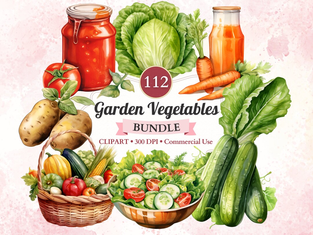 Garden Vegetables Clipart Bundle, Healthy Food Png, Veggie, Vegan ...