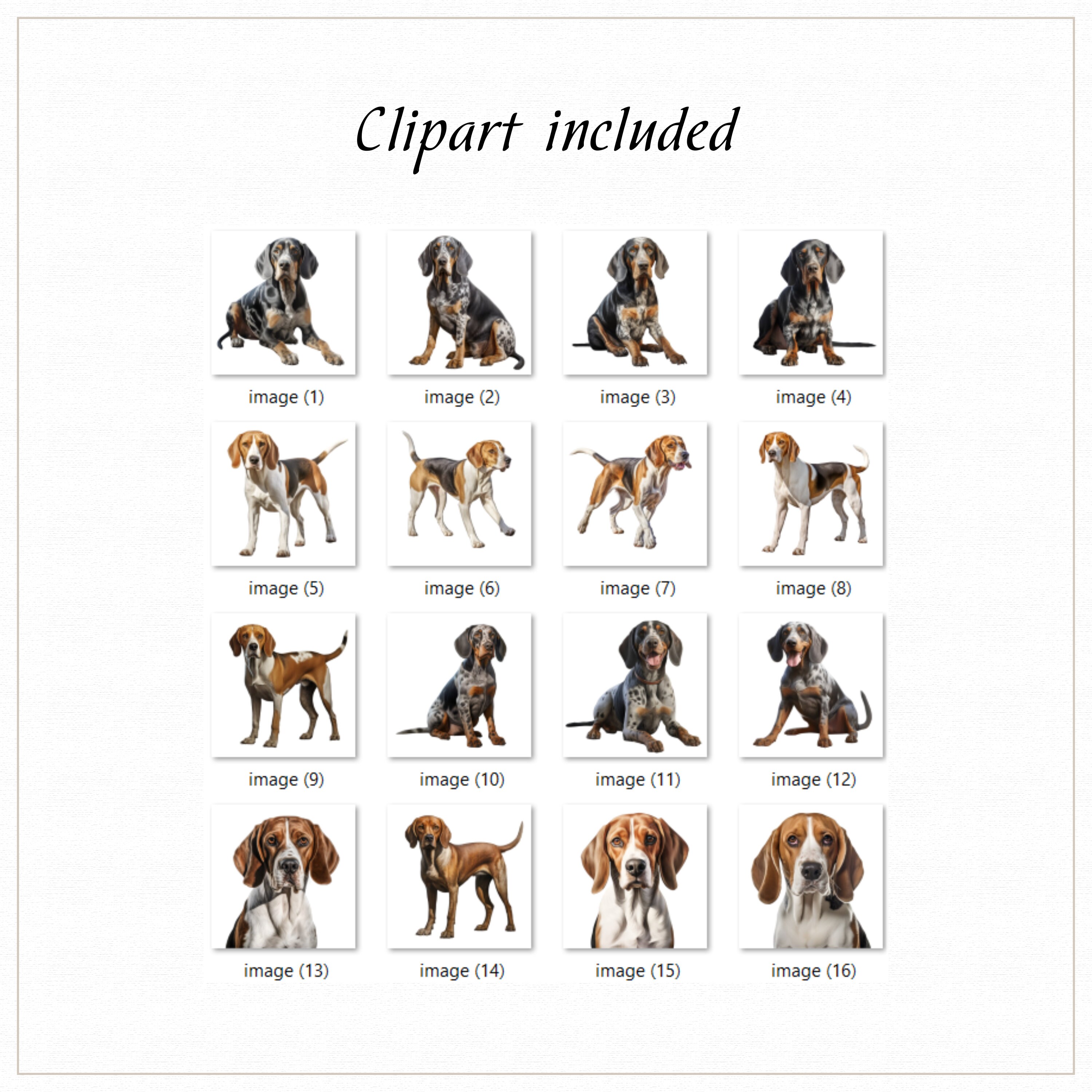 Hound Clipart, Hound Dog Art, Dog Silhouette Clip Art, Pet Graphics ...