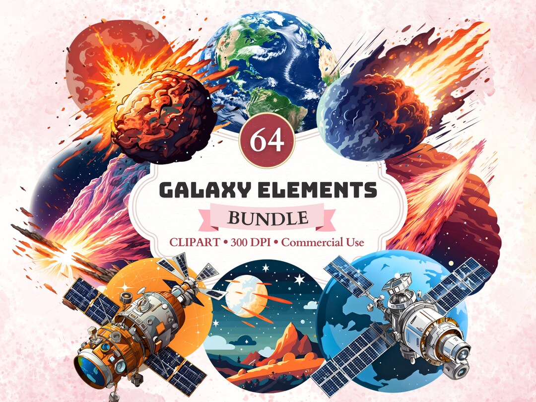 Galaxy Elements Clipart, Bundle, Set, Space Clipart, Meteor, Comet ...
