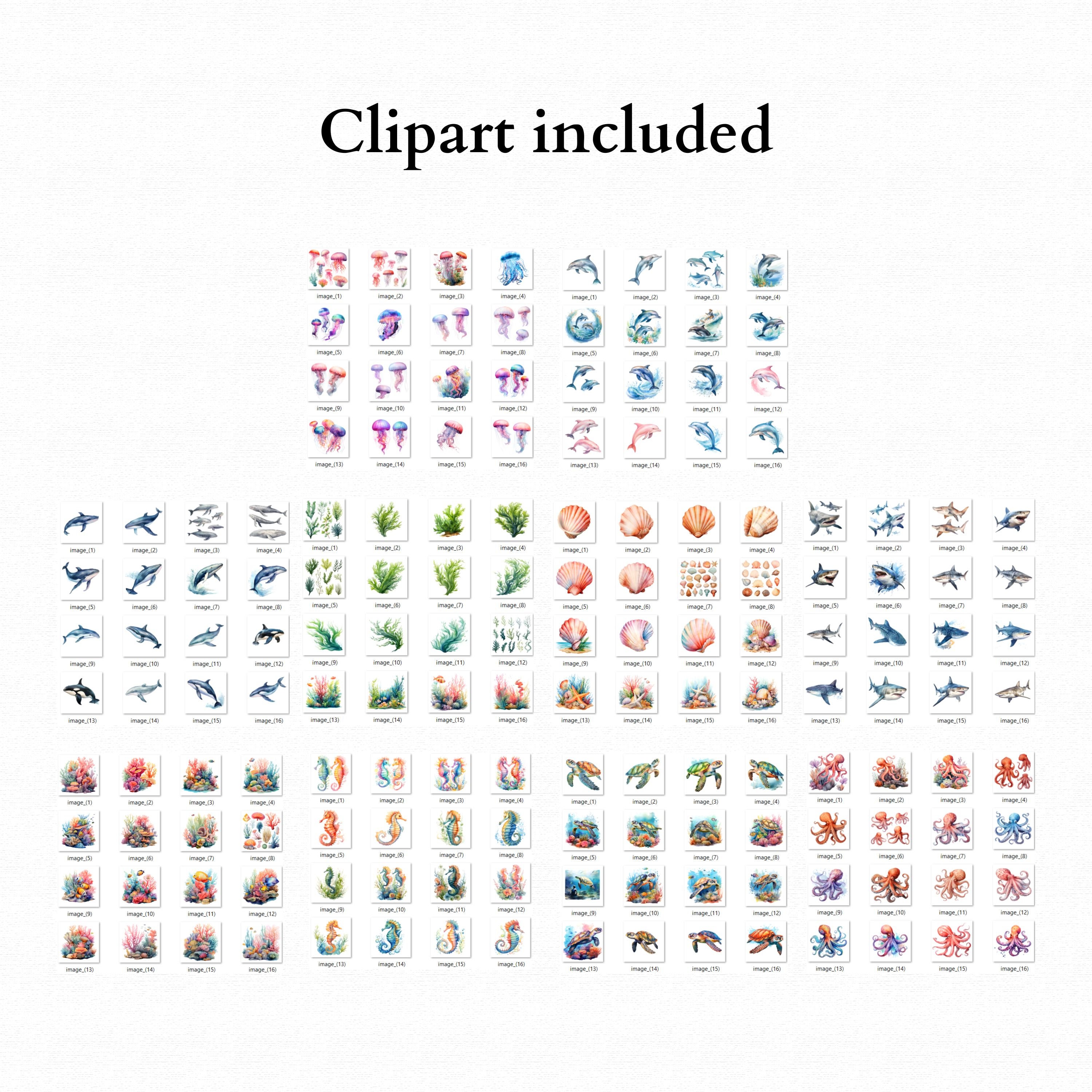 Under the Sea Clipart Bundle Fish Clipart Fish Silhouette - Etsy