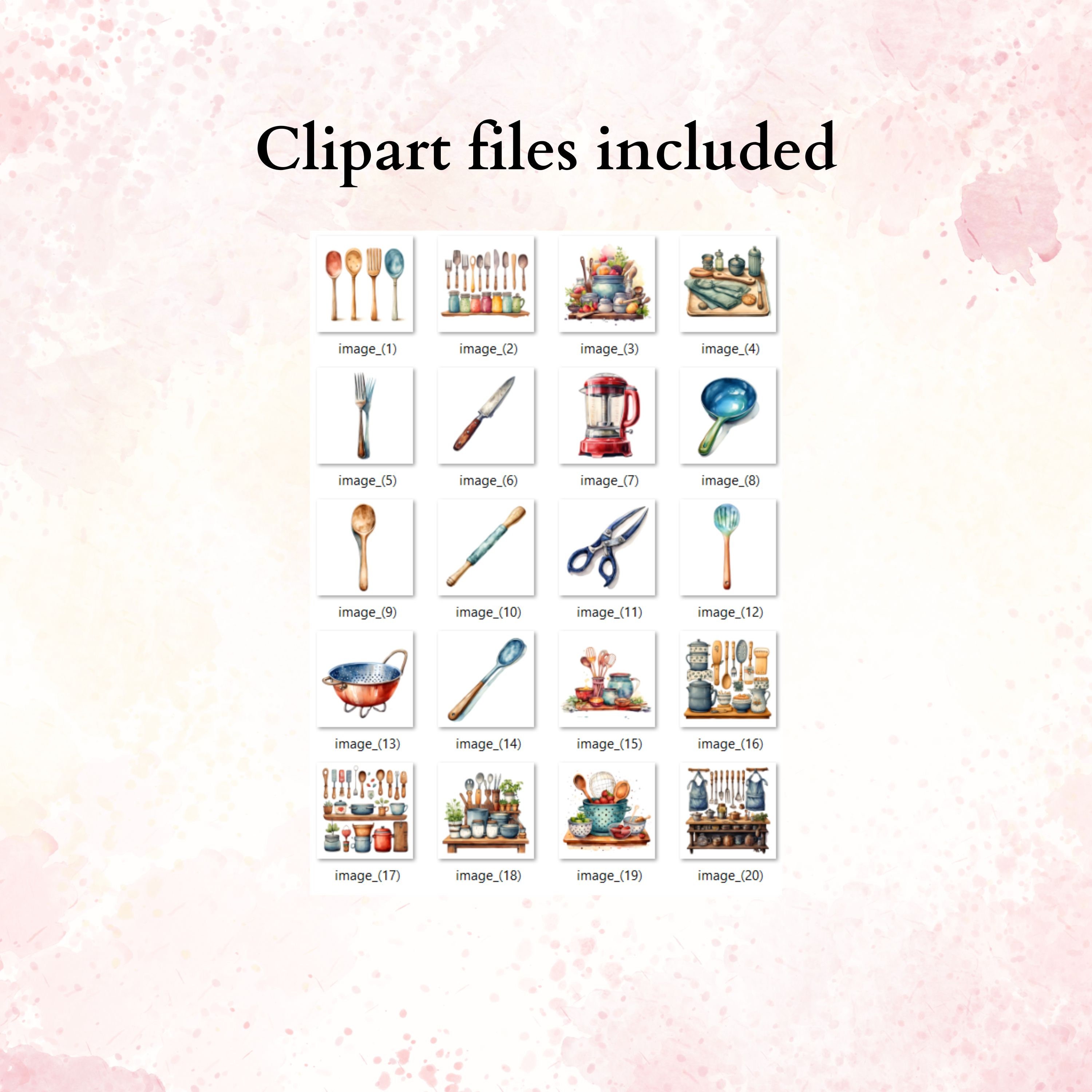 Chef Tools Clipart, Cooking Tools Clipart, Kitchen Utensils, Cook ...