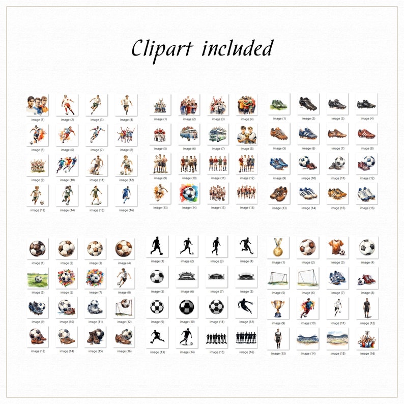 Soccer Clipart Bundle, Soccer Png, Football Clipart, Football Vector ...