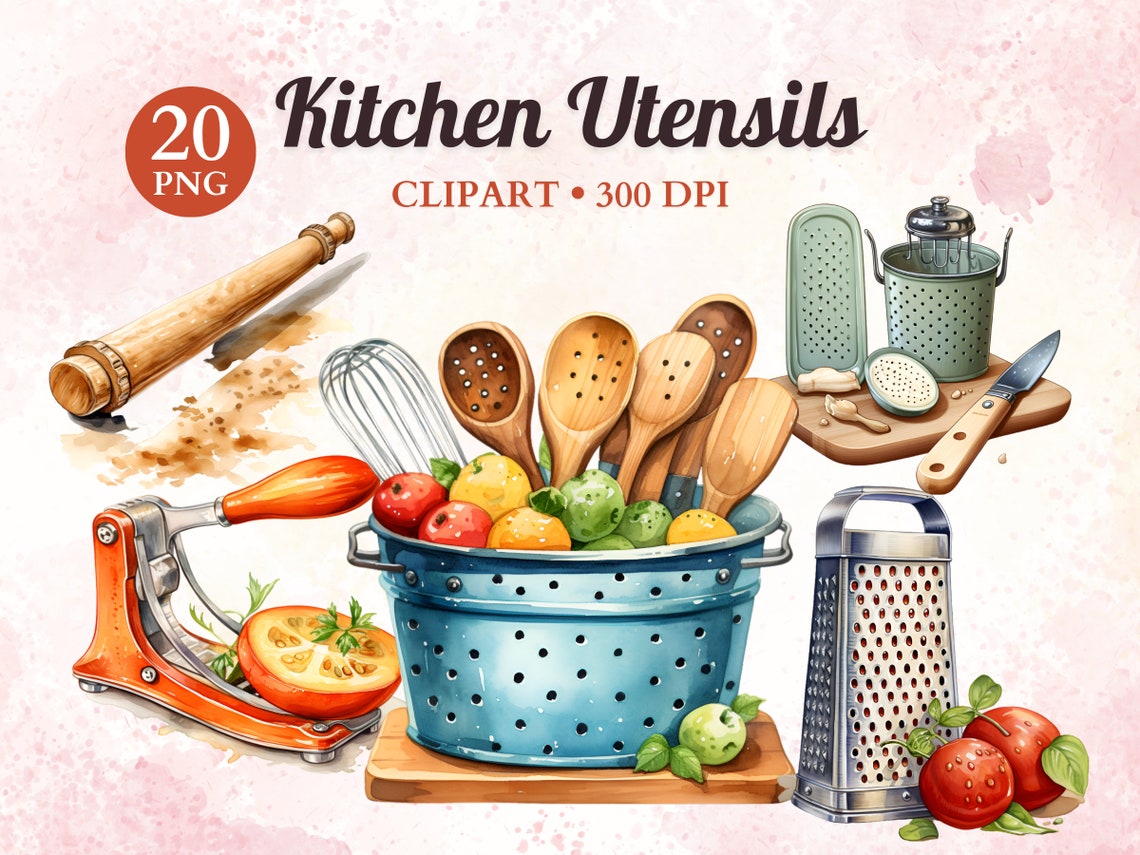 Kitchen Utensils Clipart Cooking Tools Clipart Chef Tools - Etsy