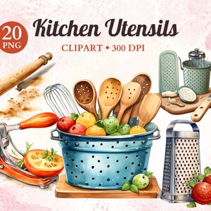 Kitchen Utensils Clipart Cooking Tools Clipart Chef Tools - Etsy