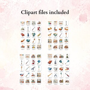 Chef Tools Clipart Bundle, Set, Watercolor, Cooking Tools Clipart ...