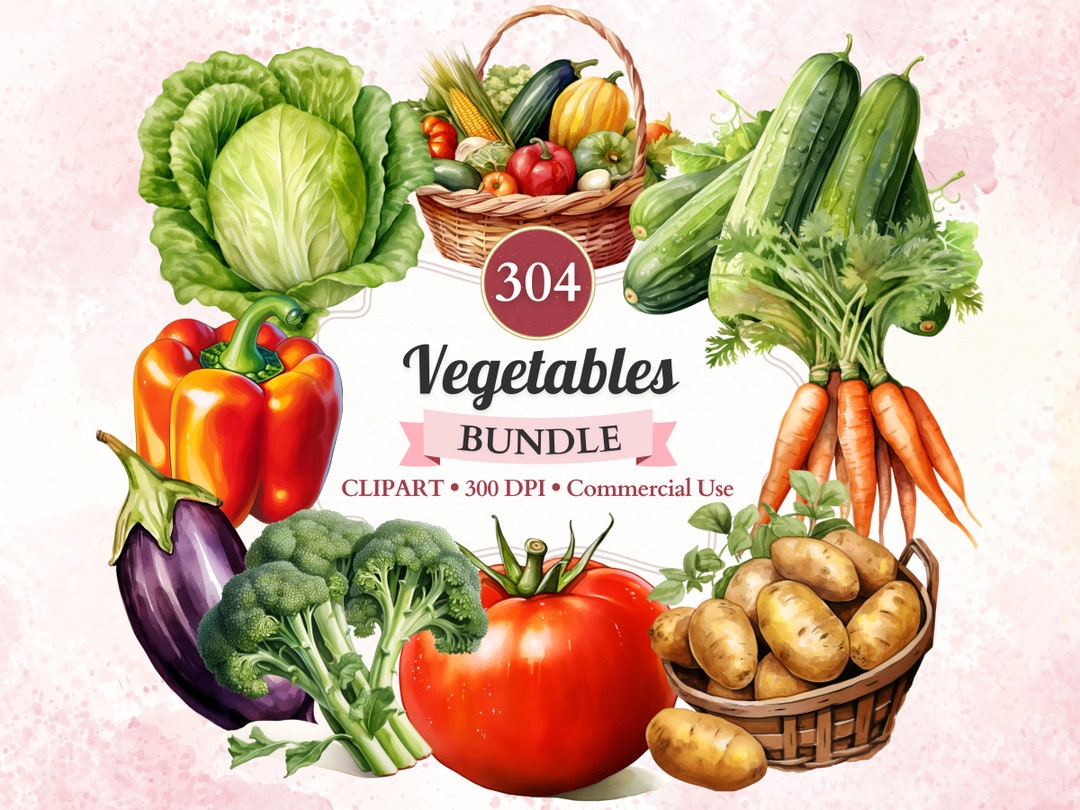 Vegetables Clipart Bundle, Set, Healthy Food Png, Veggie, Vegan, Salad ...