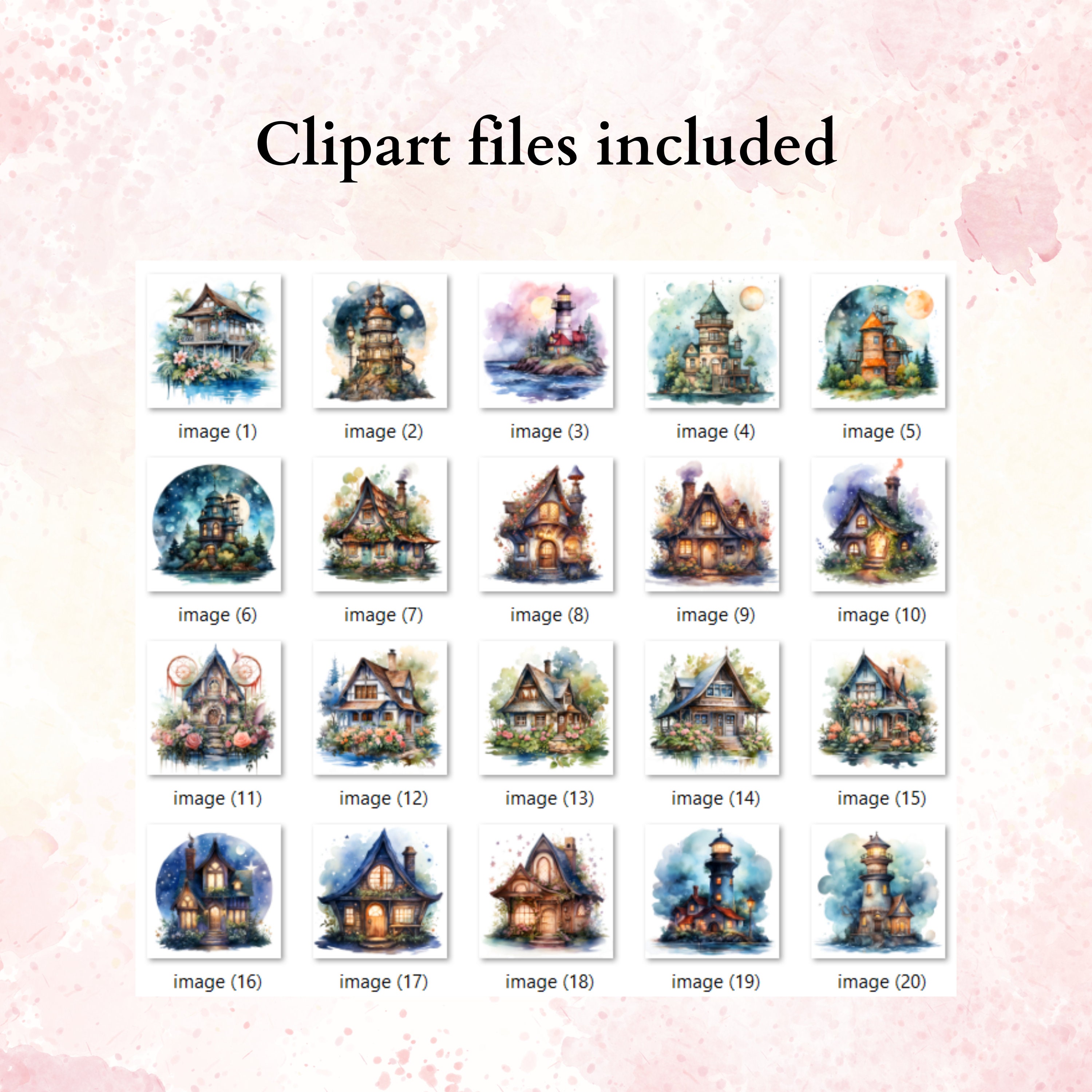 Fairy Cottage Clipart Fairy House Enchanted Garden Mushroom - Etsy