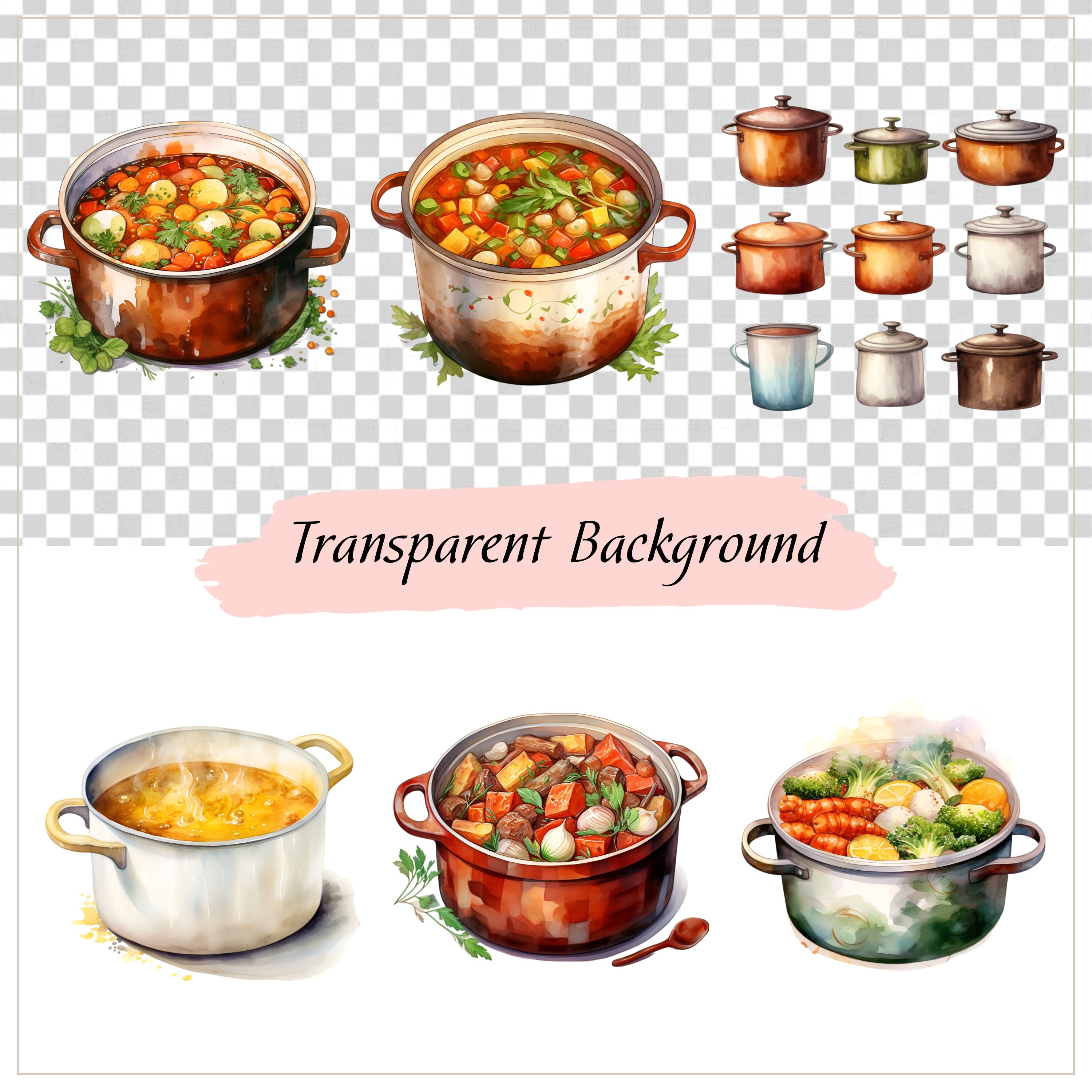 Cooking Pot Clipart, Pots and Pans, Cooking Clipart, Cooking Utensil ...