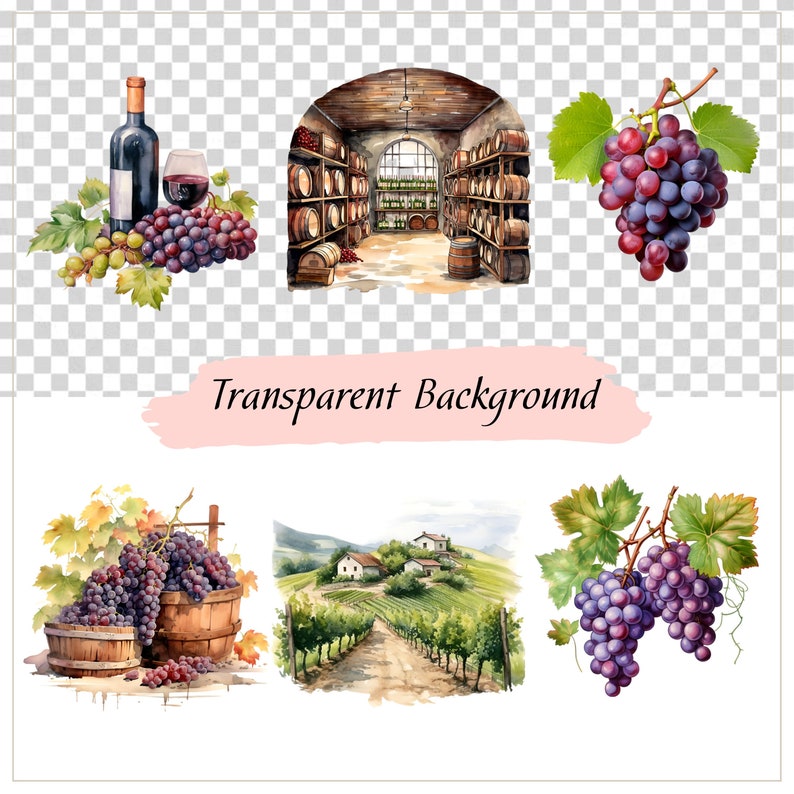 Grapes Clipart, Grape Png, Grapes and Wine, Bunch of Grapes, Fruit ...
